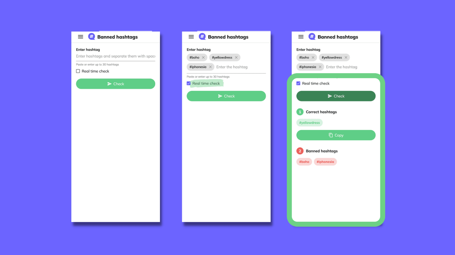 How can I check if my hashtags are banned (or ban-free)?